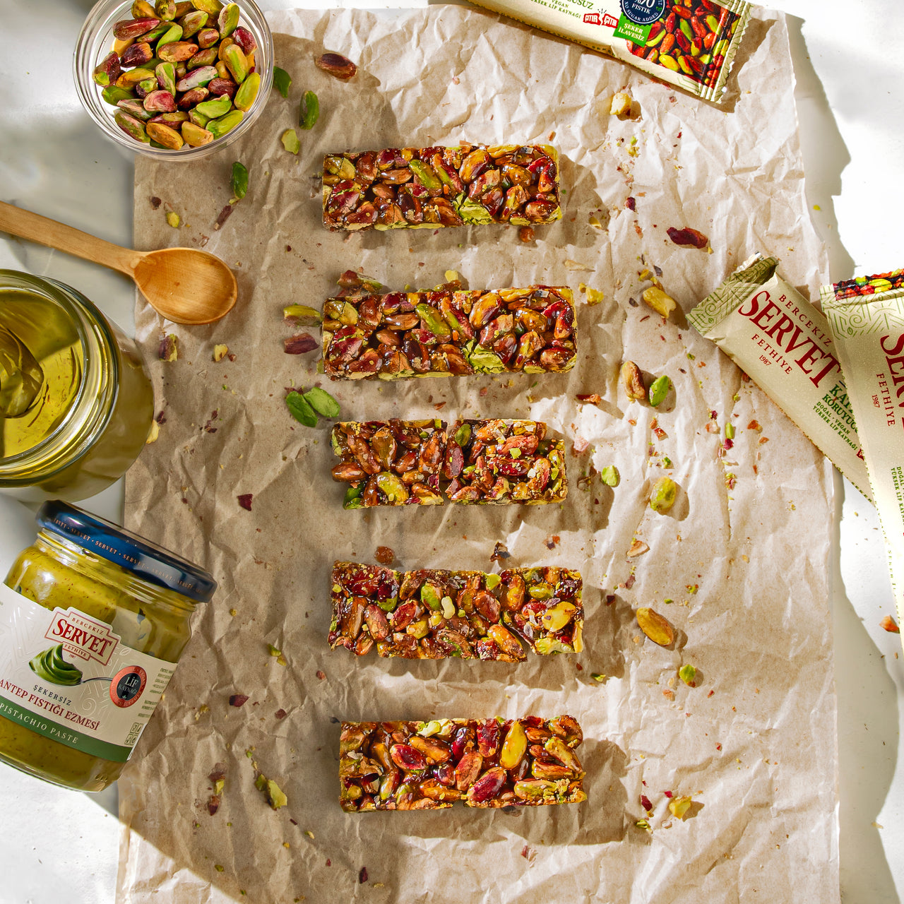 Antep Fıstığı Krokan Bar 20g 6'lı Paket – Servet