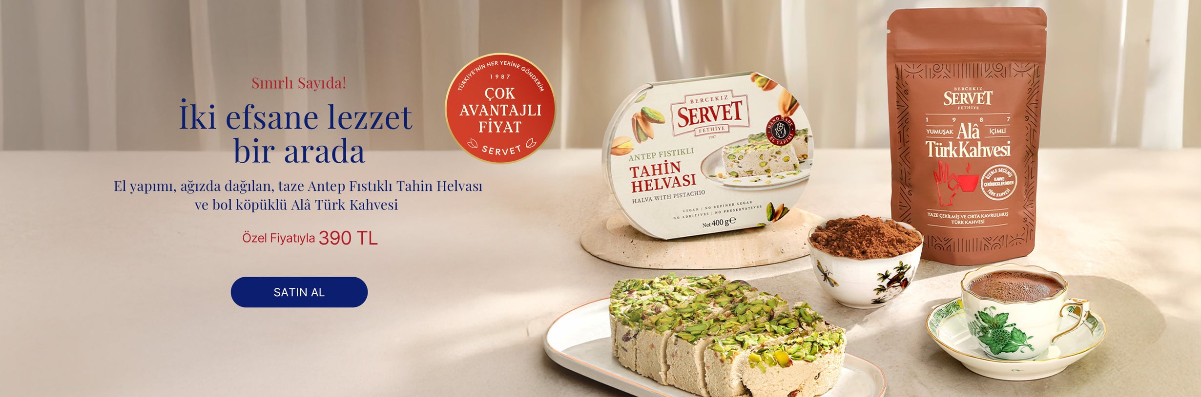 Servet | El Yapımı Helva, Lokum, Atalık Altın Susamdan Tahin