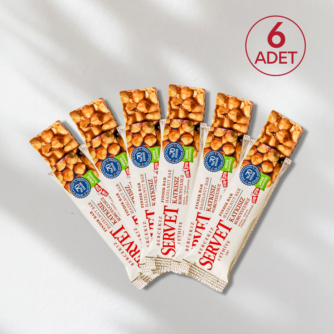 Şeker İlavesiz Fındık Krokan Bar 20g 6'lı Paket – Servet